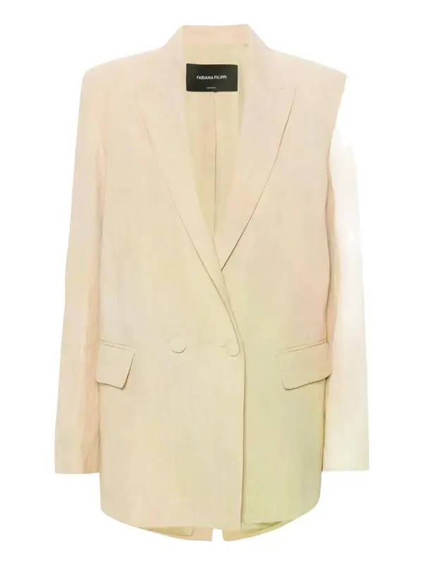 Fabiana Filippi Double-breasted Linen-blend Blazer - Neutrals