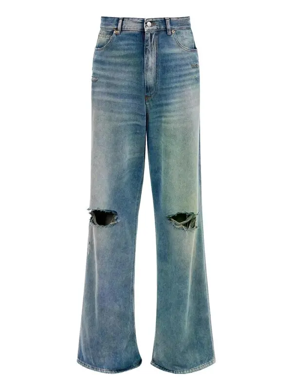 MAISON MARGIELA Ripped Wide-leg Jeans - Blue