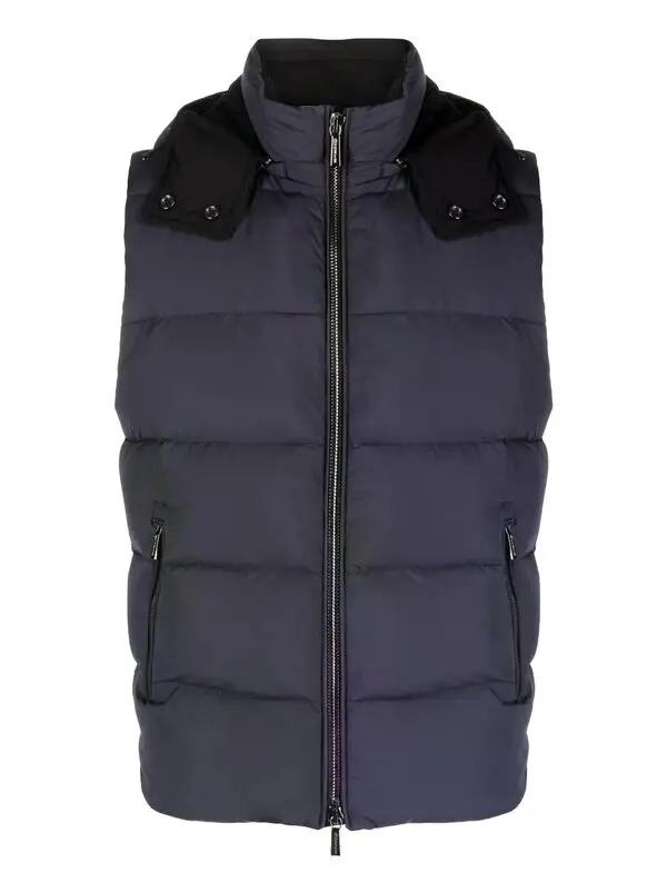 MOORER High-neck Padded Gilet - Blue
