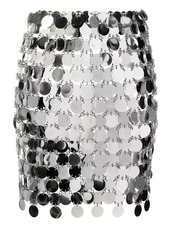 Rabanne Circular-disc Mini Skirt - Silver