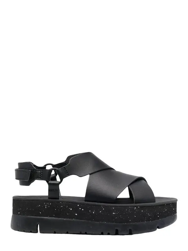 Camper Oruga Up Leather Sandals - Black
