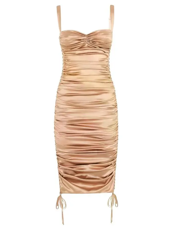 Dolce & Gabbana Ruched Mid-length Dress - Neutrals