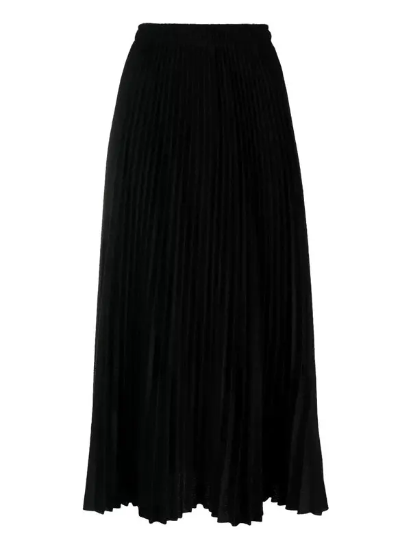 Ermanno Scervino High-waisted Pleated Midi Skirt - Black