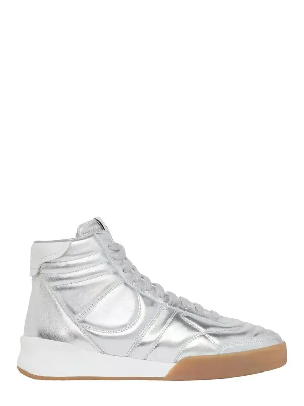 COURREGES Mid Club 02 Leather Sneakers - Silver