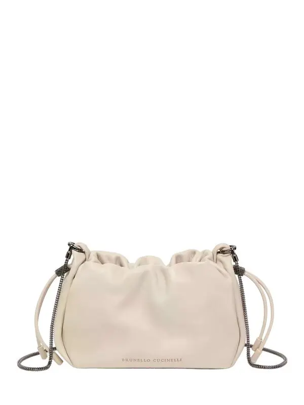 Brunello Cucinelli Mini Mellow Leather Bucket Bag - Neutrals
