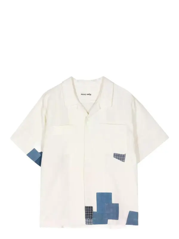STORY MFG. Pa Appliqué-detail Shirt - Neutrals
