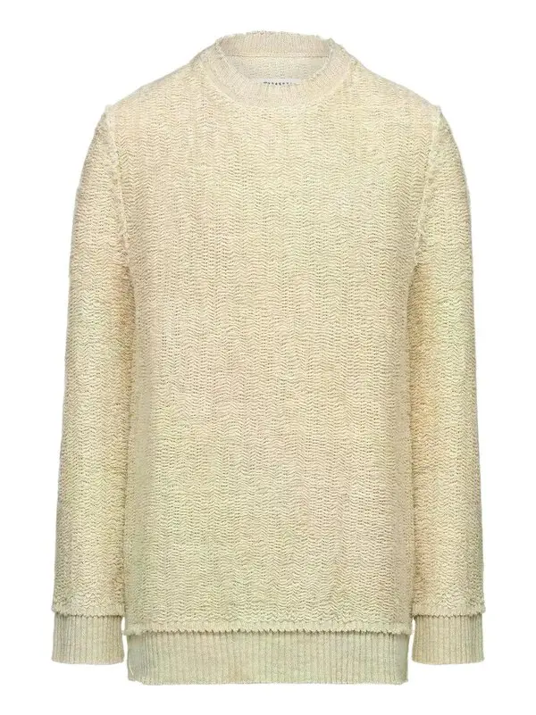 MAISON MARGIELA Woven-knit Crew-neck Jumper - Neutrals