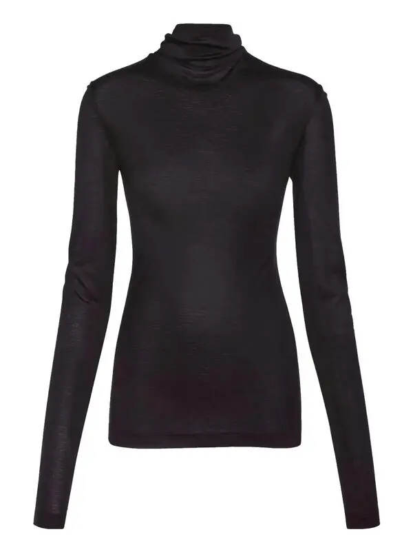 FERRAGAMO V-back Silk-blend Top - Black