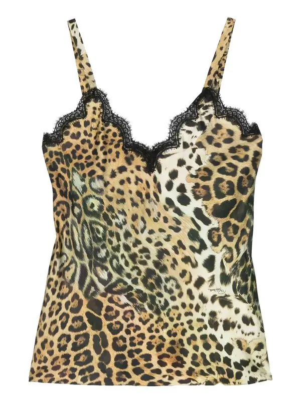 Roberto Cavalli Leopard-print Silk Top - Neutrals