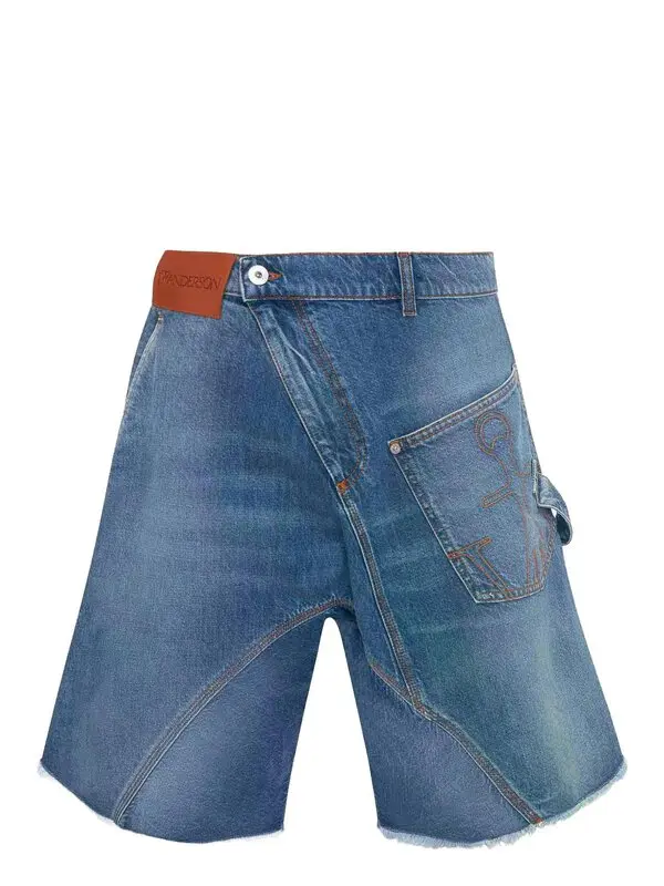 JW Anderson Twisted Denim Shorts - Blue