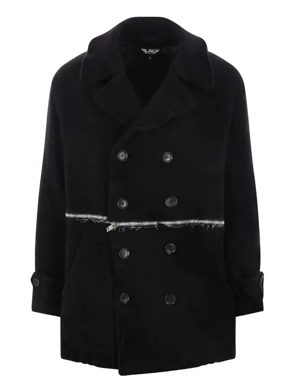 Comme Des Garçons Double-breasted Wool Coat - Black