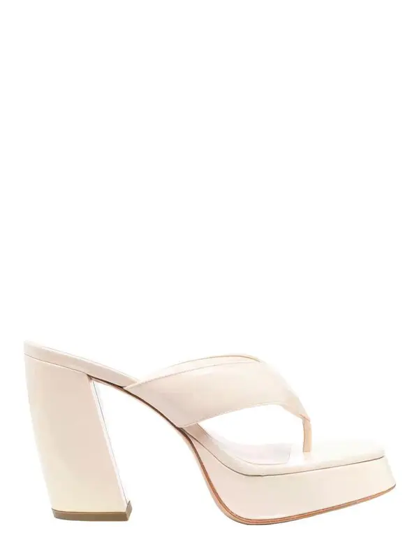 GIABORGHINI Gia 17 120mm Platform Mules - Neutrals