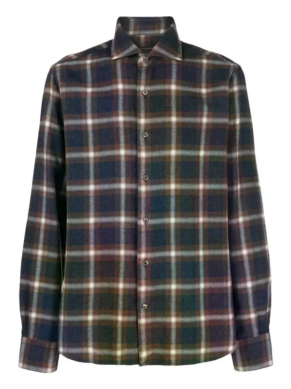 ORIAN Plaid Flannel Shirt - Blue
