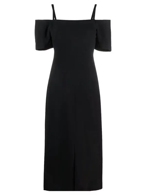 Victoria Beckham Off-shoulder Midi Dress - Black