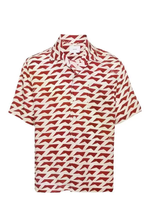 Rhude Geometric-pattern Silk Shirt - Red