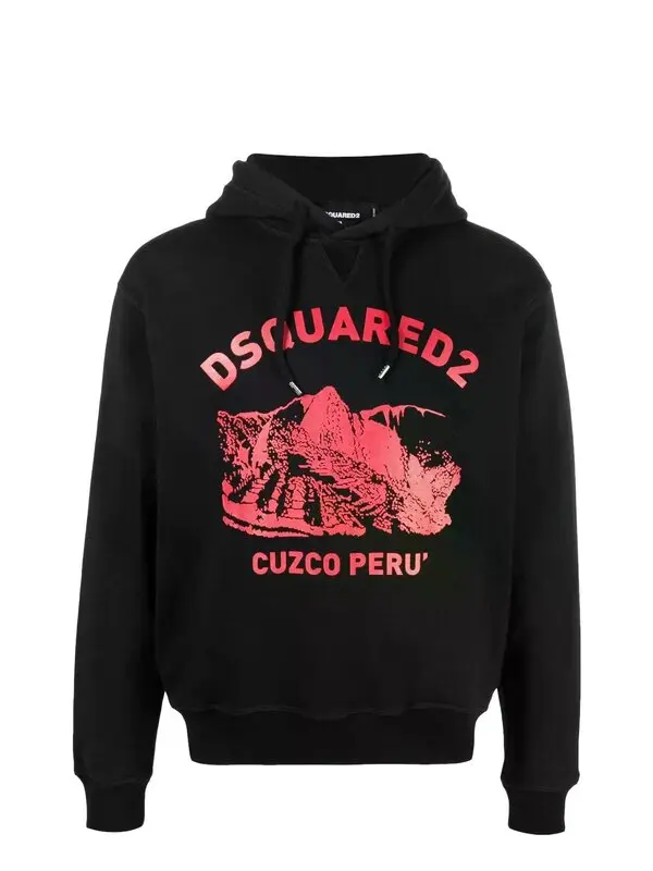 Dsquared2 Logo-print Cotton Hoodie - Black