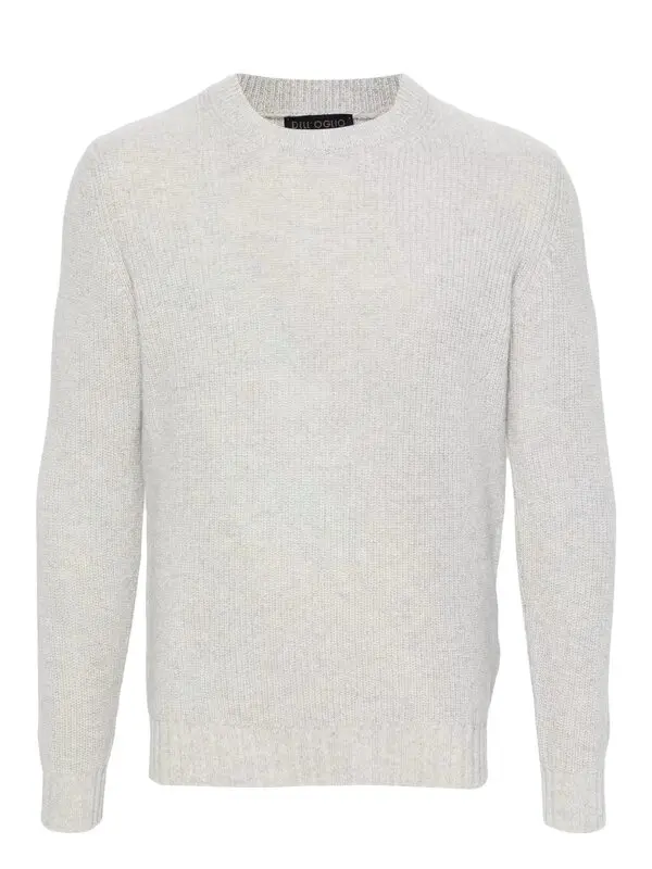 DELL'OGLIO Crew-neck Wool Blend Jumper - Grey