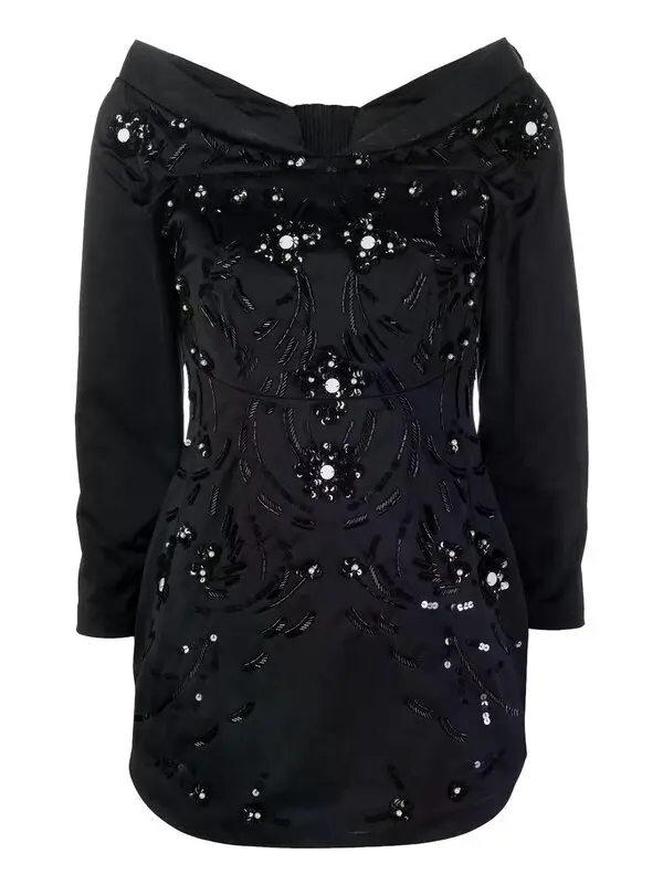 Dsquared2 Embellished Off-shoulder Minidress - Black