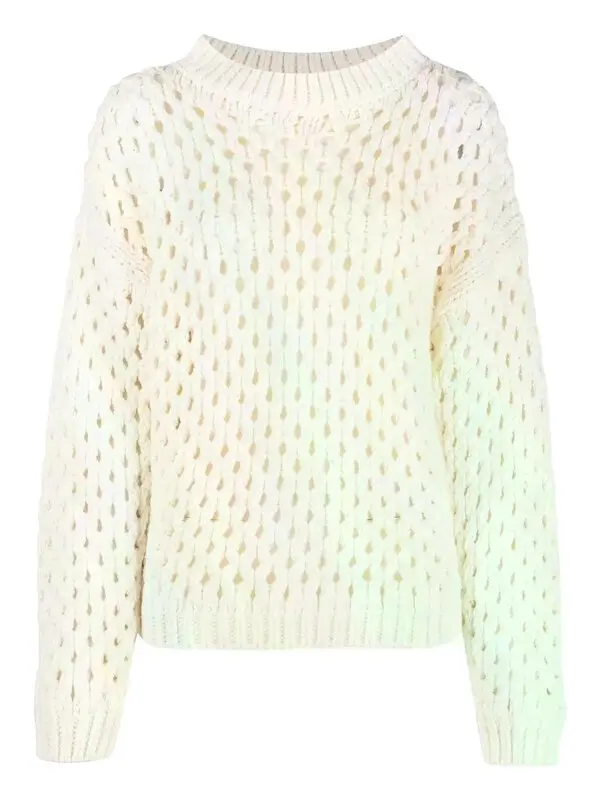 ALYSI Open-knit Crew Neck Jumper - Neutrals