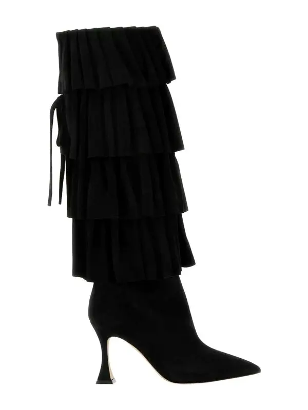 Manolo Blahnik 90mm Miralone Boots - Black