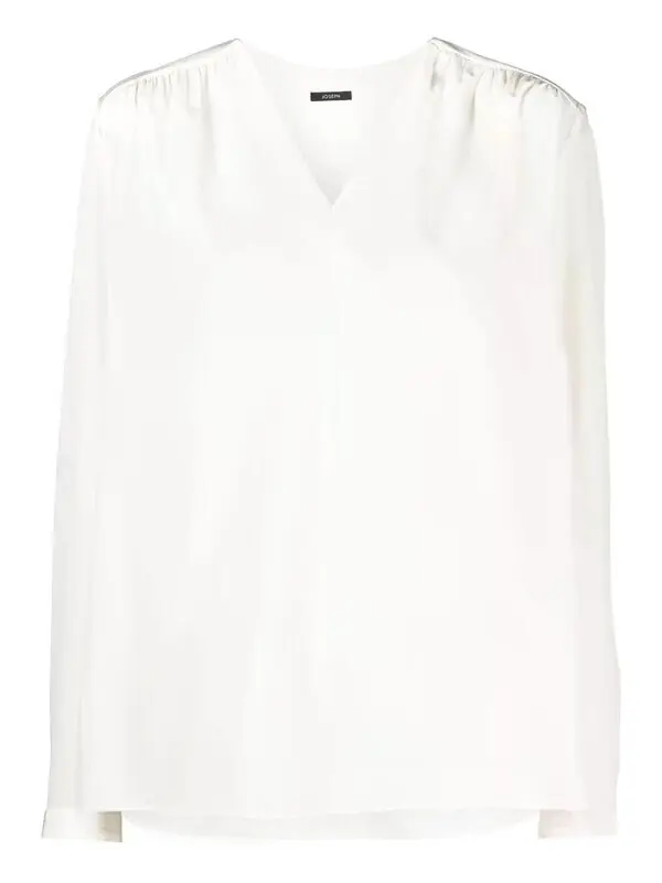 JOSEPH V-neck Silk Blouse - Neutrals