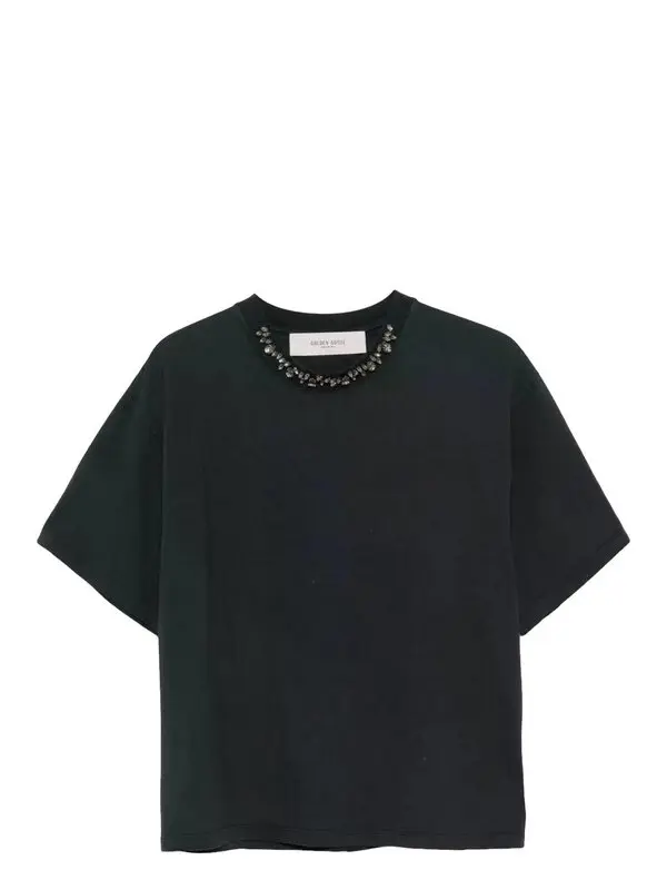 GOLDEN GOOSE Embellished Cotton T-shirt - Black