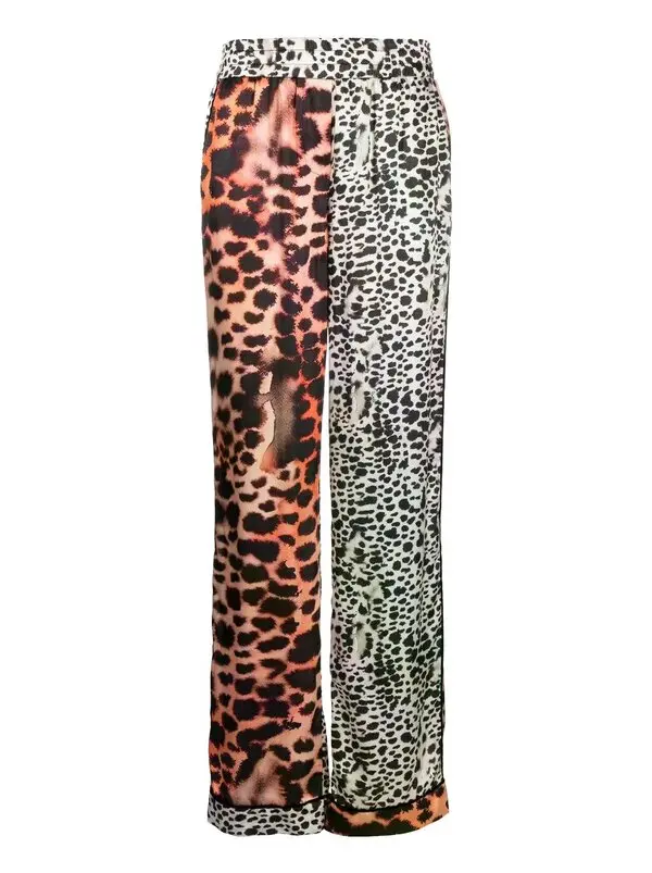 Roberto Cavalli Leopard Print Panelled Trousers - Neutrals