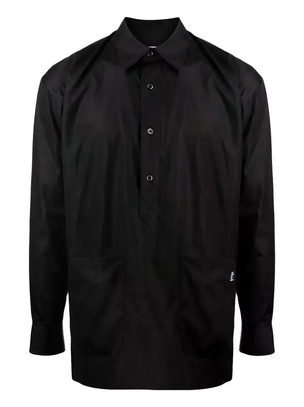 THE POWER FOR THE PEOPLE Logo-patch Detail Shirt - Black