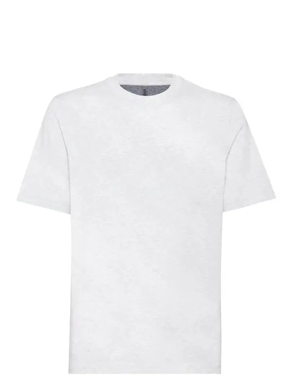 Brunello Cucinelli Mélange-effect Cotton-blend T-shirt - Grey