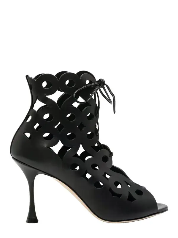 Manolo Blahnik Taralo 90mm Cut-out Boots - Black