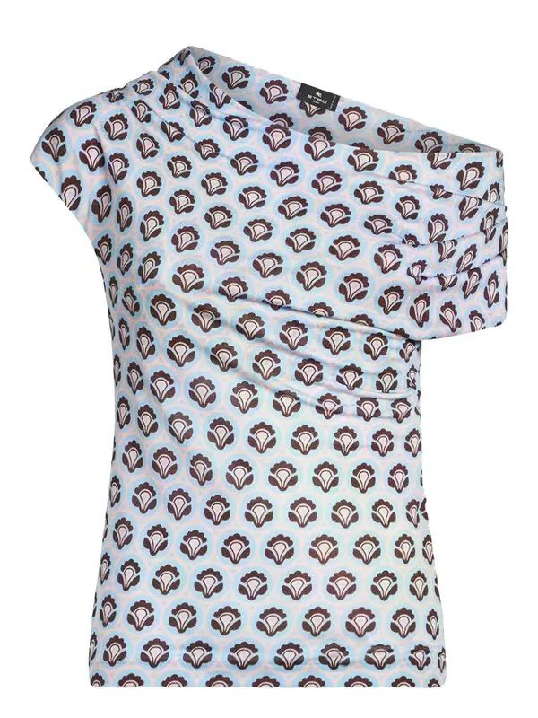 Etro Abstract-print Asymmetric Top - Blue