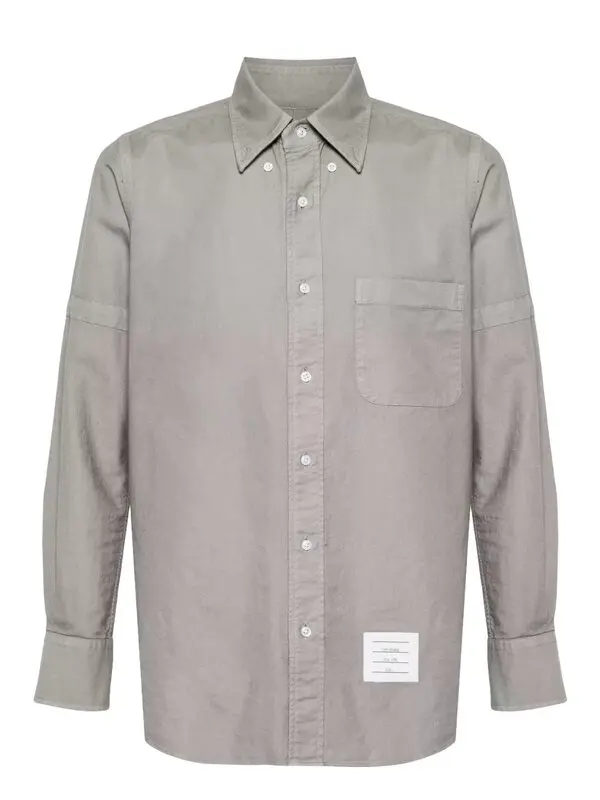 Thom Browne Adjustable-armbands Cotton Shirt - Grey