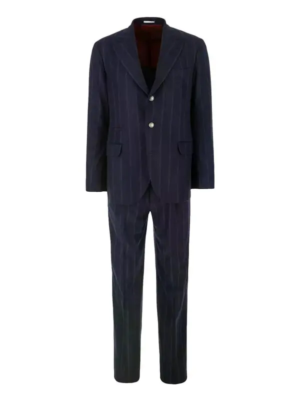 Brunello Cucinelli Striped Suit - Blue