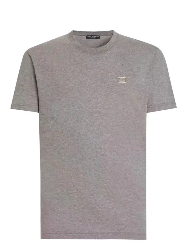 Dolce & Gabbana Logo-plaque Cotton T-shirt - Grey