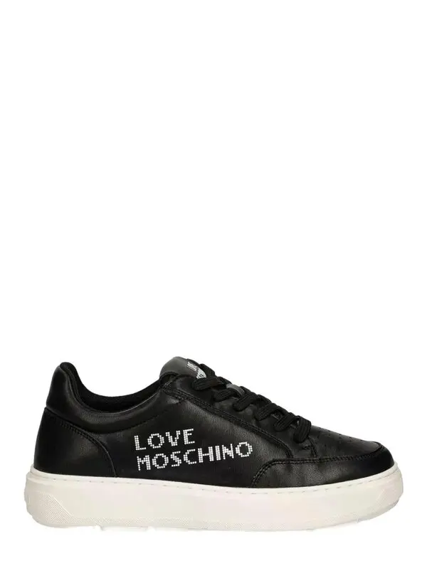 Moschino Logo Lettering Lace-up Trainers - Black