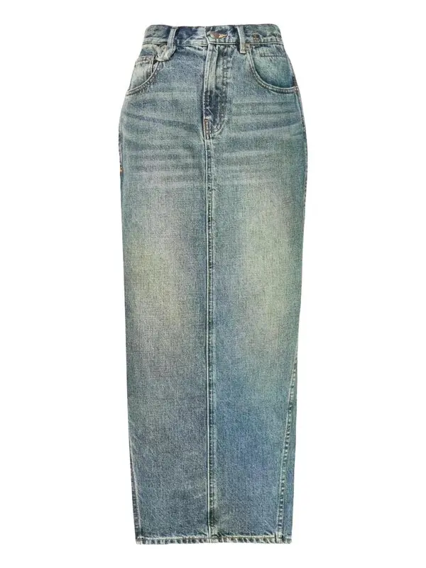 R13 Devon Mid-rise Maxi Skirt - Blue