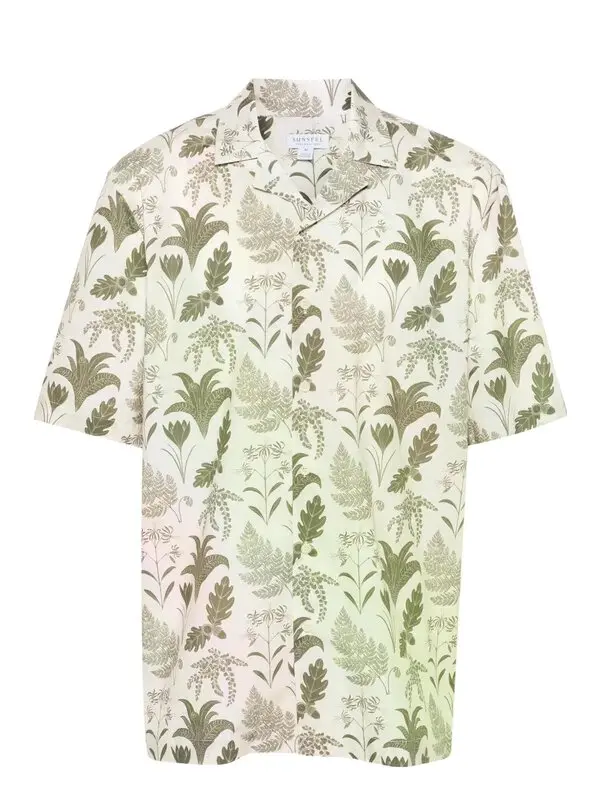 Sunspel X Katie Scott Leaf-print Shirt - Neutrals