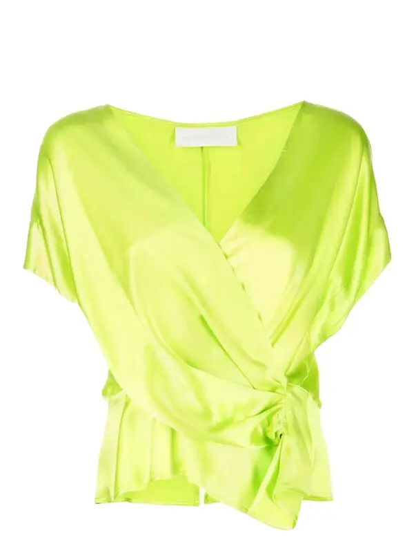 Michelle Mason Open-neck Top - Green