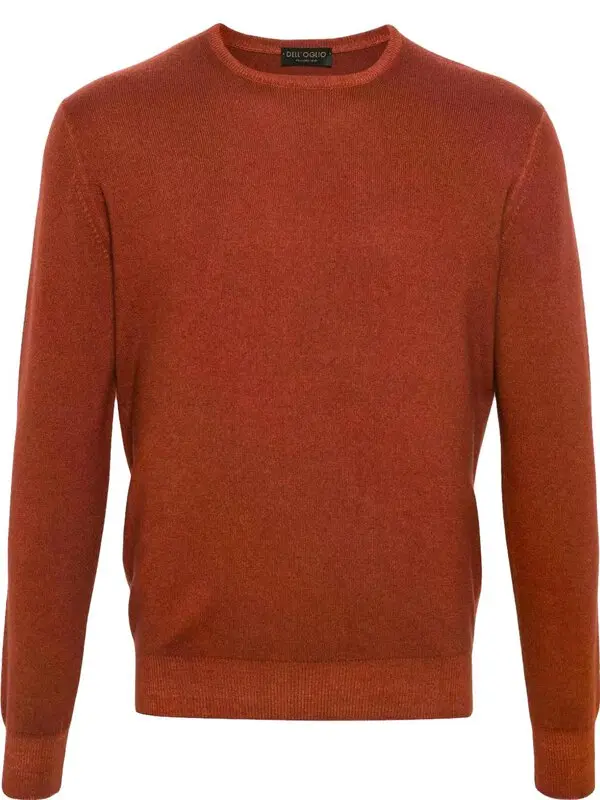 DELL'OGLIO Crew-neck Merino-wool Jumper - Orange