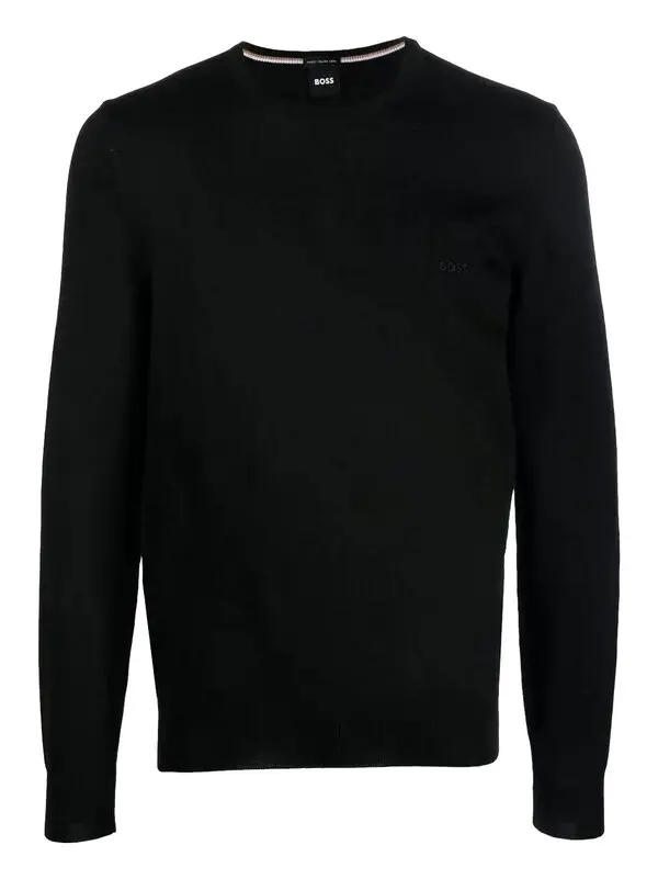 BOSS Crewneck Virgin Wool Jumper - Black