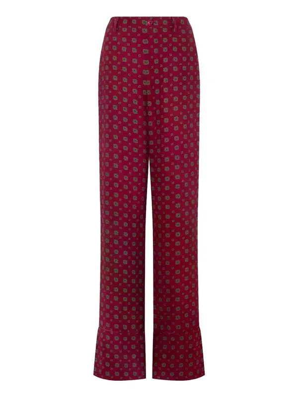 Moschino Geometric-print Straight Leg Trousers - Red