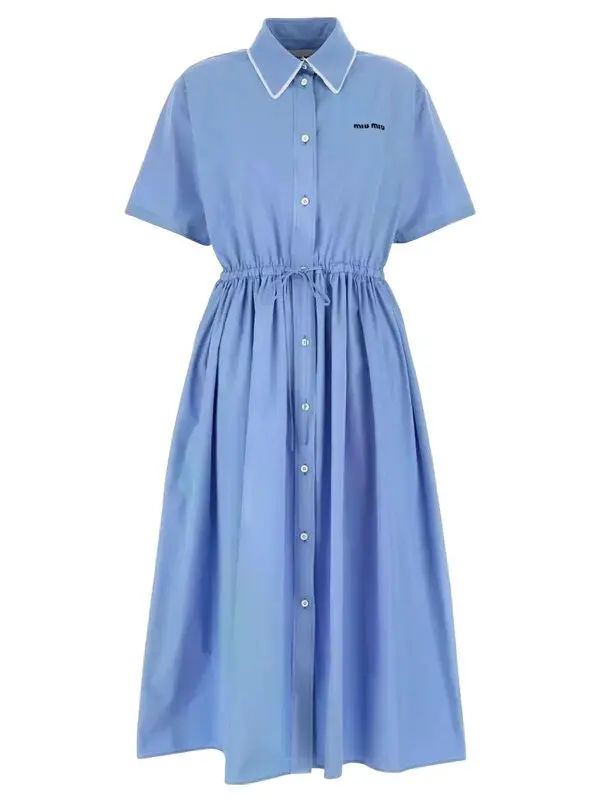 Miu Miu Poplin Shirt Dress - Blue