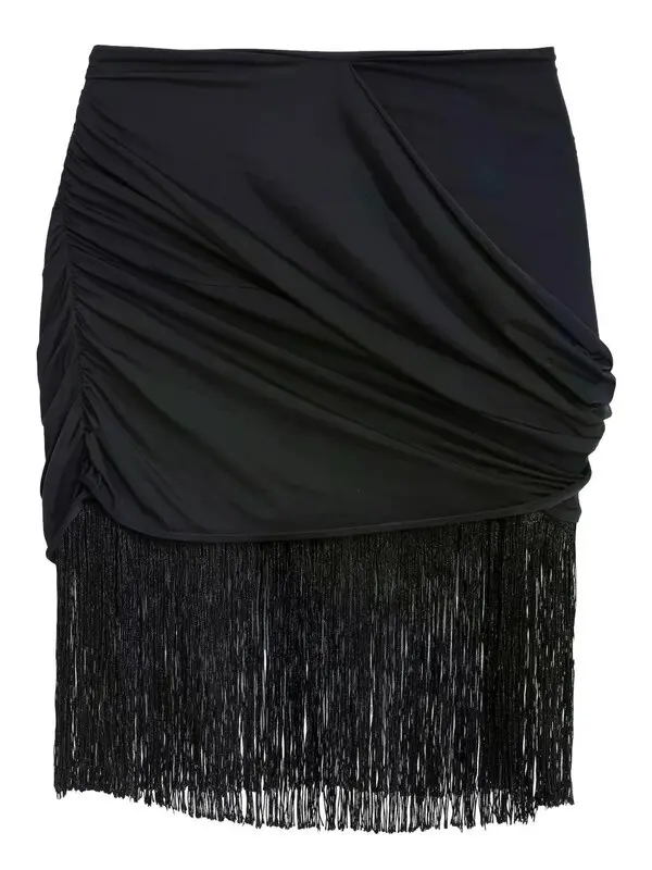 AMIR SLAMA Fringe-detail Mini Skirt - Black