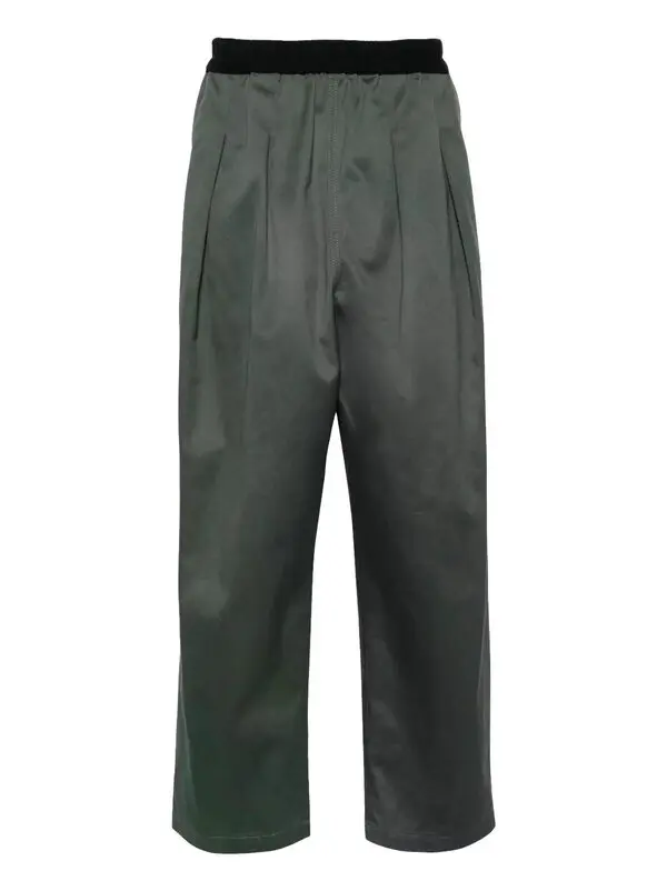 MAISON MARGIELA Pleated Cotton Trousers - Grey