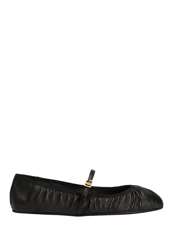 Dolce & Gabbana Leather Ballet Flats - Black