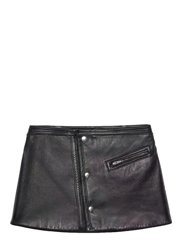 Prada Leather Mini Skirt - Black