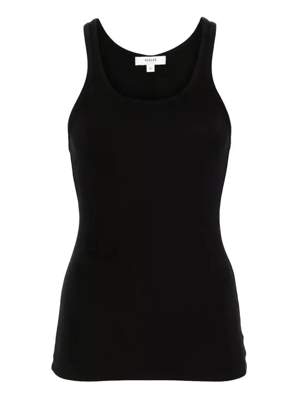 AGOLDE Sleeveless Ribbed-knit Top - Black