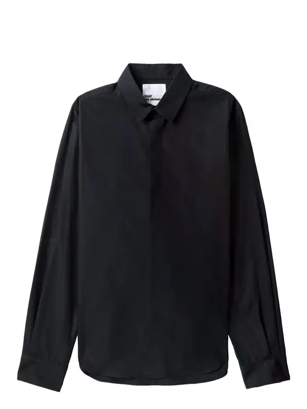 Noir Kei Ninomiya Long-sleeved Cotton Shirt - Black