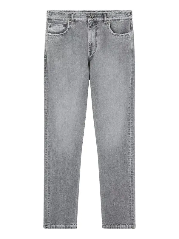 Versace Frayed Straight-leg Jeans - Grey