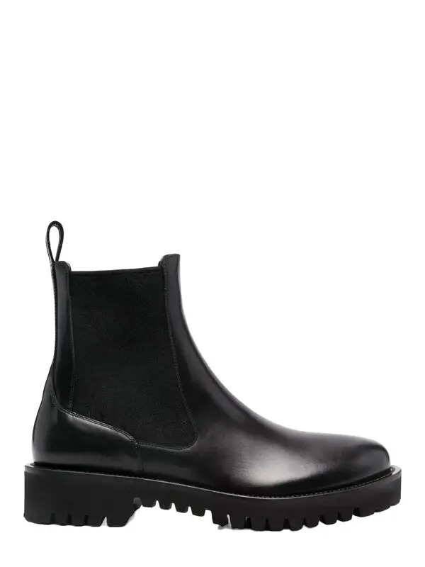 Valentino Garavani Toile Iconographe Leather Boots - Black